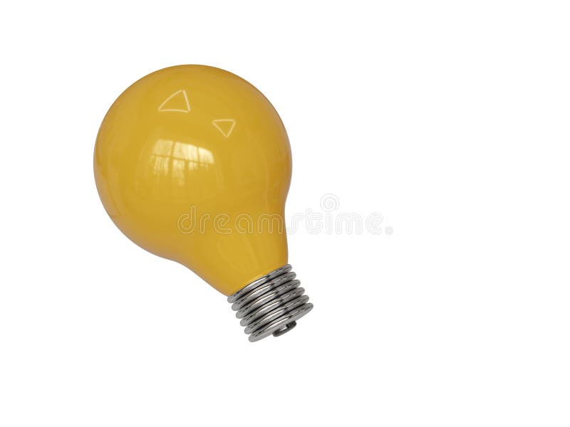 Yellow Light Bulb. 3d Render Stock Illustration - Illustration of ...