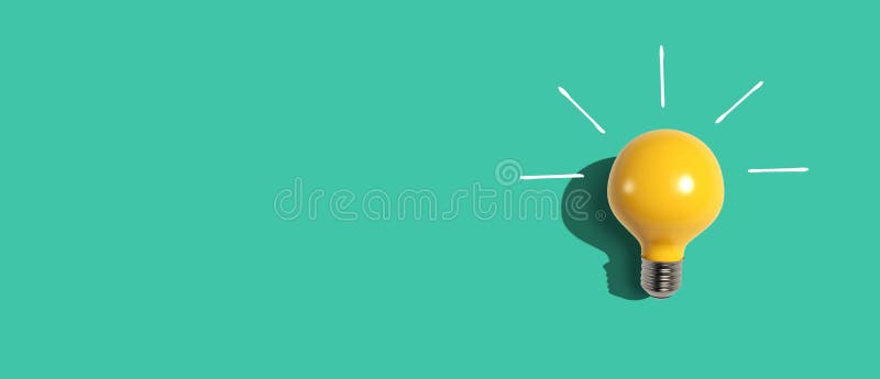 Yellow Light Bulb - Flat Lay Stock Image - Image of light, power: 344436779