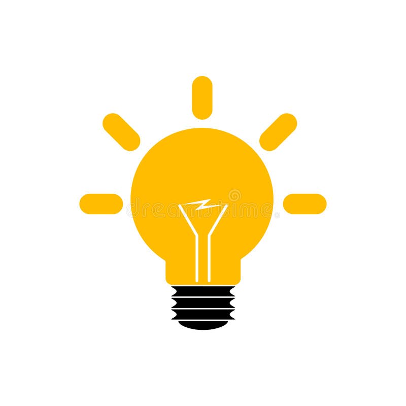 Yellow Light Bulb Icon. Vector Illustration. Stock Illustration ...