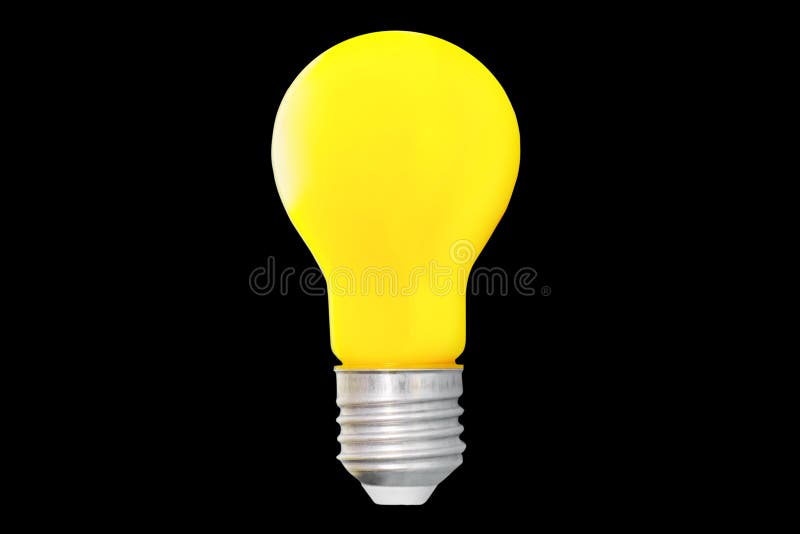 Yellow Light Bulb Isolated on Black Stock Image - Image of incandescent ... Yellow Light Bulb Isolated on Black Stock Image - Image of incandescent ...