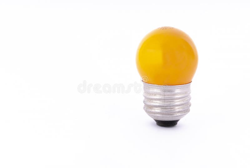 Yellow Light Bulb Isolated on a White Background Stock Image - Image of ...