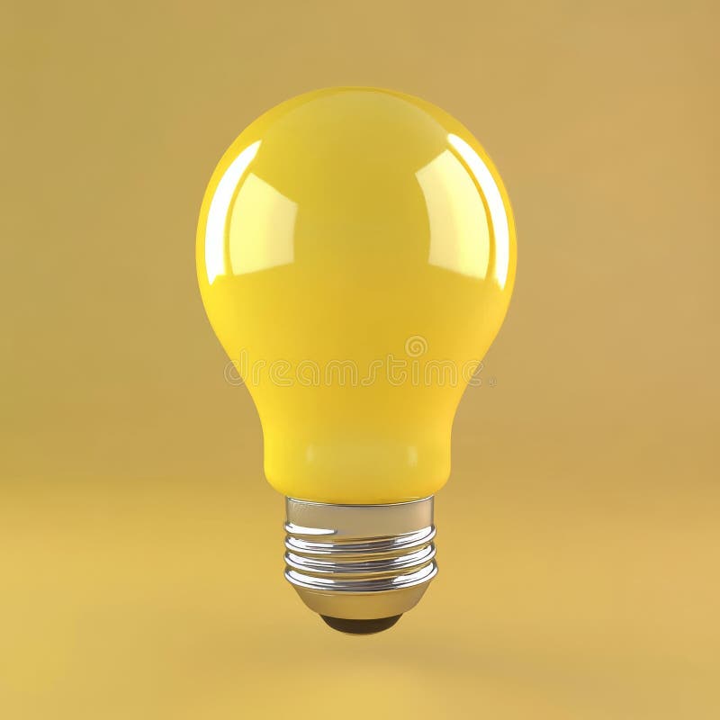 The Yellow Light Bulb, the Lamp Mockup, the Banner of the Light Bulbs ...