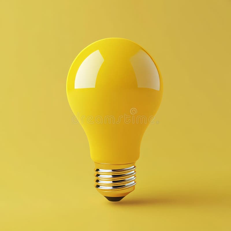 Yellow Light Bulb, Lamp Mockup, Light Bulb Banner, Minimal Light Bulb ...