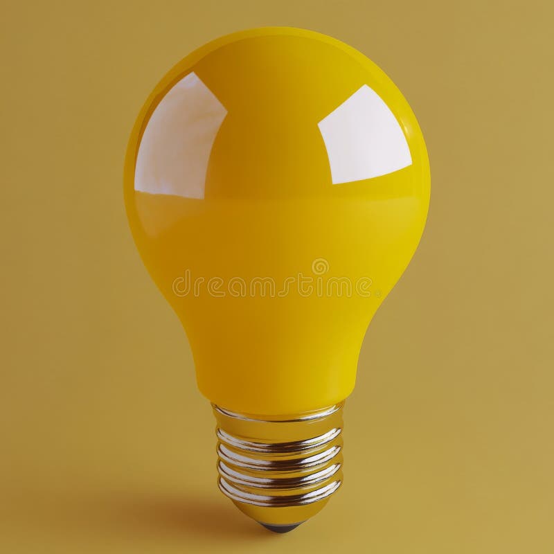 Yellow Light Bulb, Lamp Mockup, Lightbulb Banner, Minimal Light Bulb ...