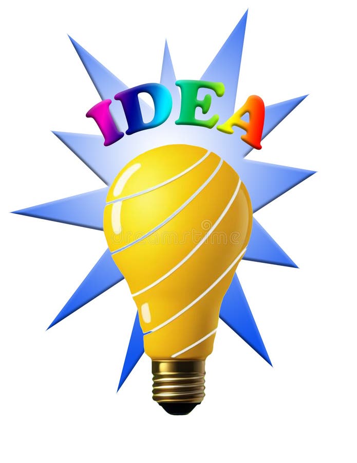 Yellow Light Bulb Smart Idea or Solution Concept Stock Illustration ...