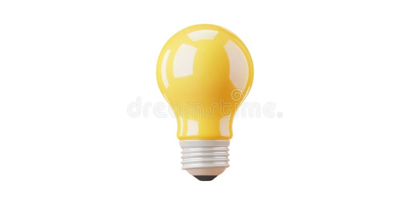 Yellow Light Bulb. Symbol of Innovation and Bright Ideas Isolated on ...