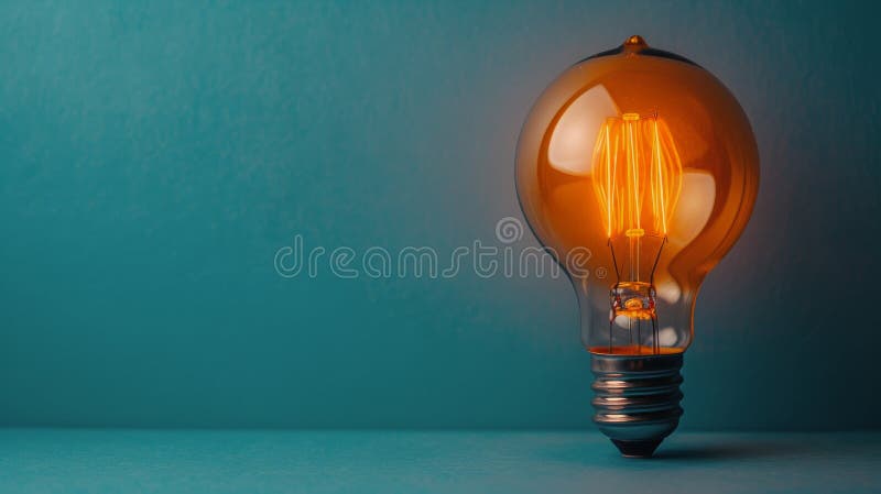 Yellow Light Bulb on Table stock photo. Image of contemporary - 314657488