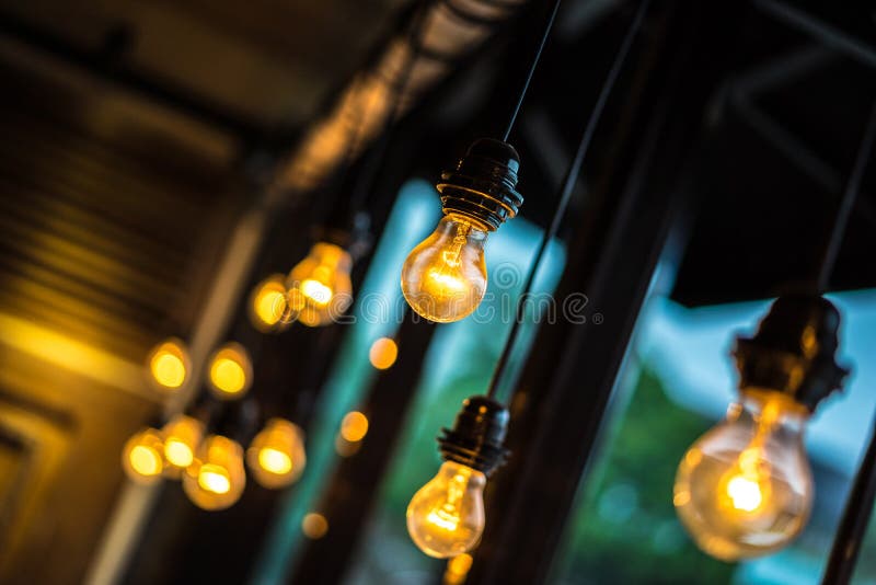 Yellow Light Bulbs stock image. Image of antique, yellow - 64105055