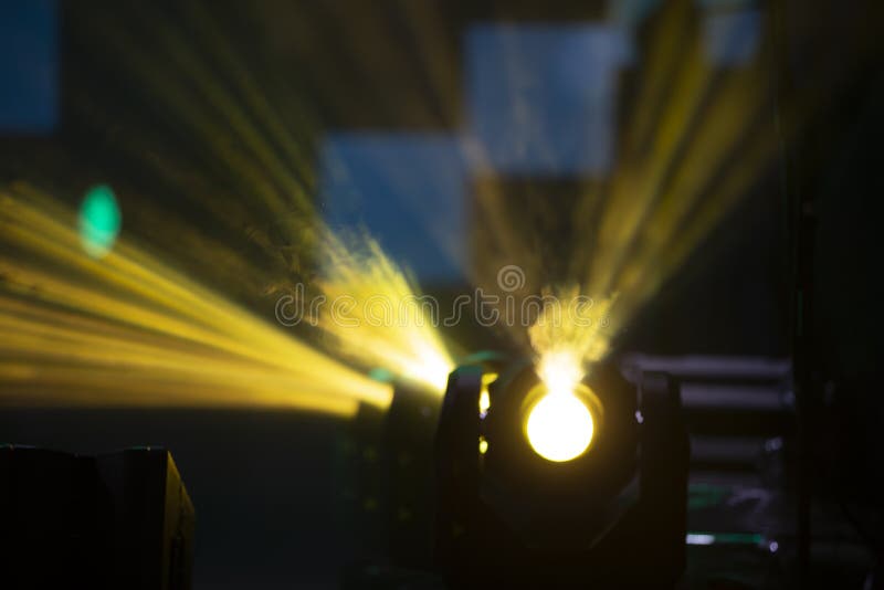 Yellow Light of Concert Spotlights. Stock Photo - Image of power ...