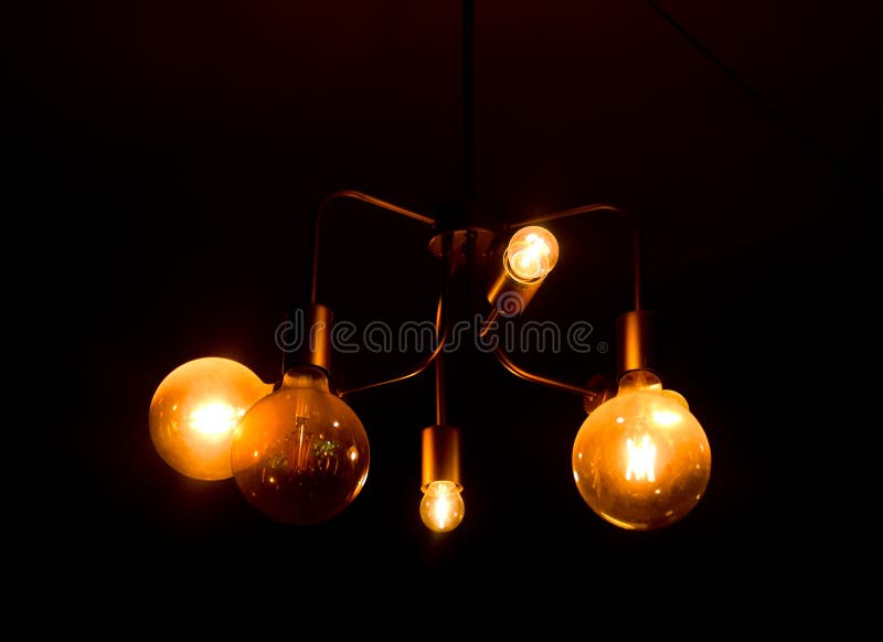 Yellow Light in the Dark Room Stock Image - Image of lamp, flame: 251539877