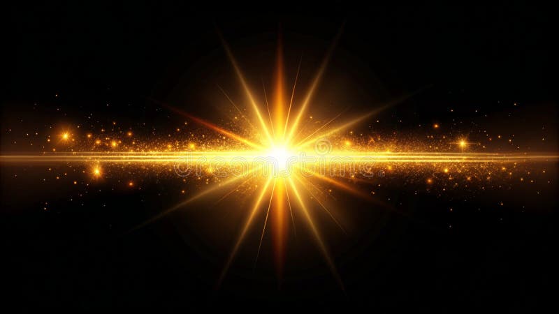 Yellow Light Effect with Horizontal Glow Line Stock Image - Image of ...