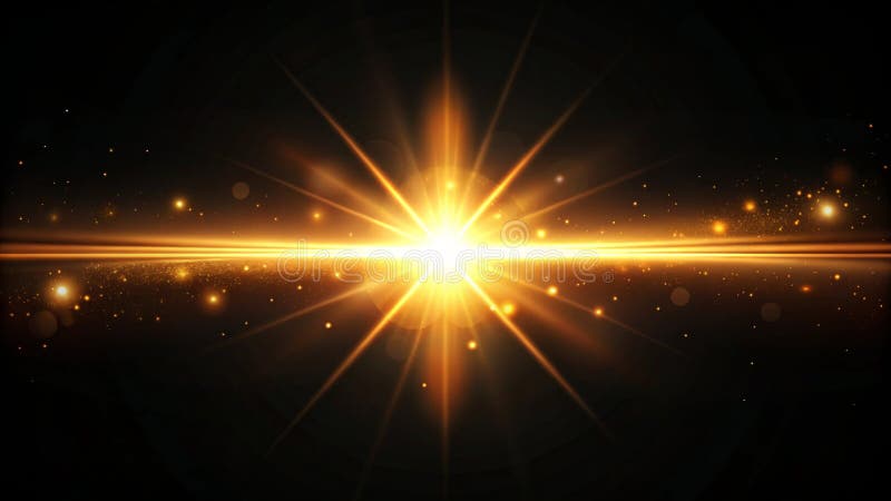 Yellow Light Effect with Horizontal Glow Line Stock Photo - Image of ...