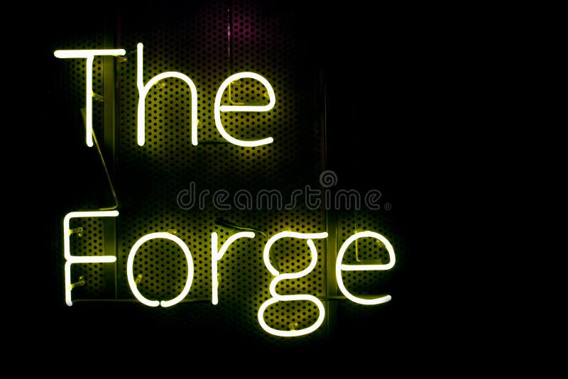 Yellow Light Neon Writing on Black Background Editorial Photography ...