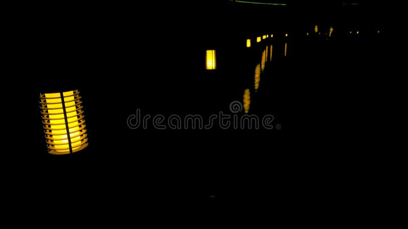 Yellow Light Park Lighting at Night Stock Photo - Image of park, dark ...