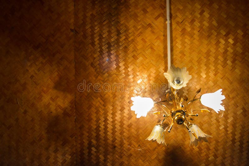 Yellow Light on the Room Ceiling Stock Image - Image of decorative ...