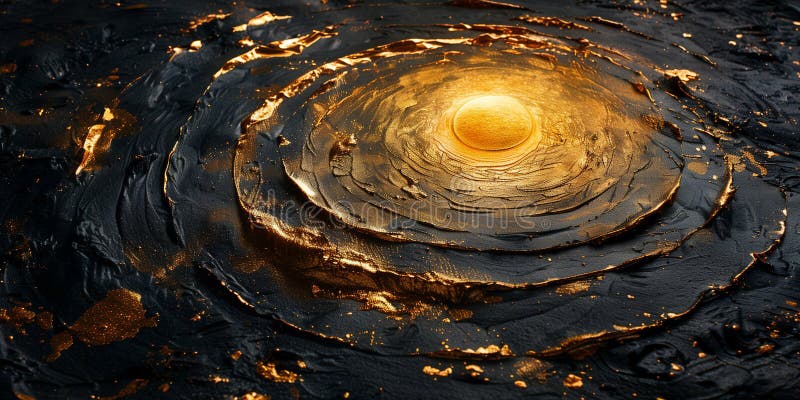 A Yellow Light Shining within a Dark Black Hole Stock Image - Image of ...