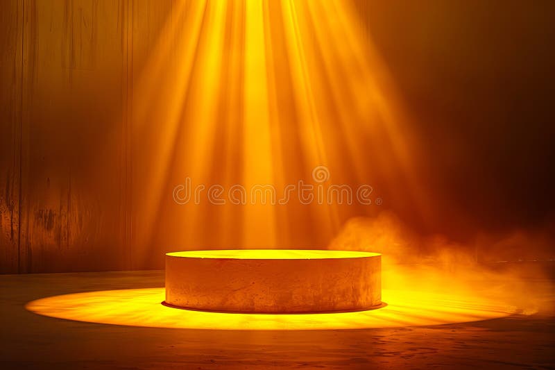 A Yellow Light Shining on a Round Object Stock Image - Image of object ...