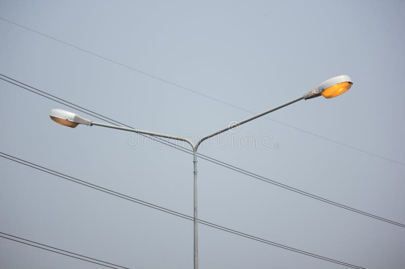 Light of Street Lamp in Day Stock Photo - Image of road, white: 112169316