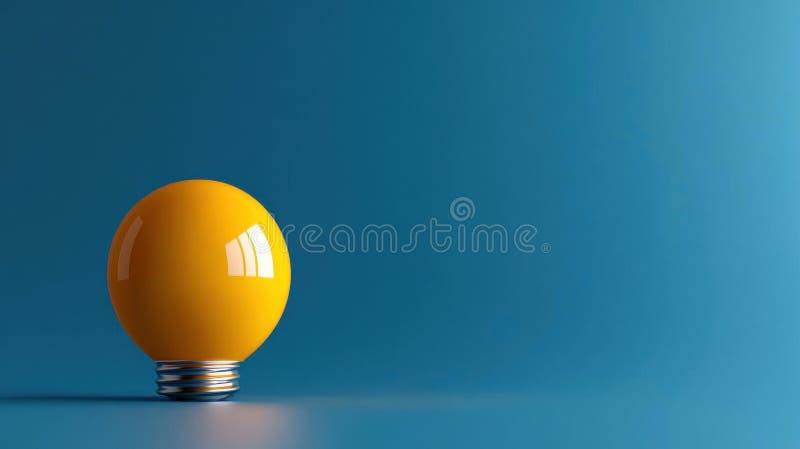 Yellow Lightbulb Idea Innovation Blue Background Stock Illustration ...