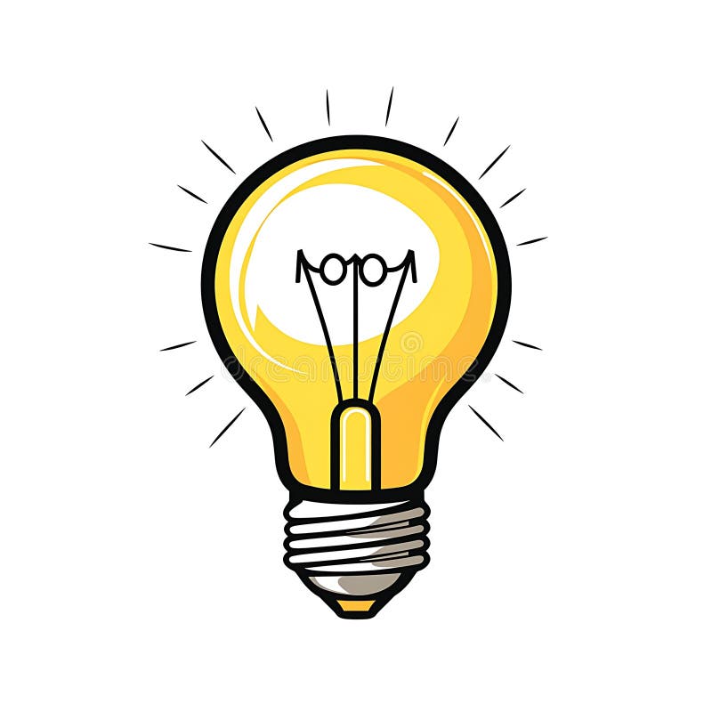 Yellow Lightbulb Illustration Symbol of Innovation and Creativity Stock ...