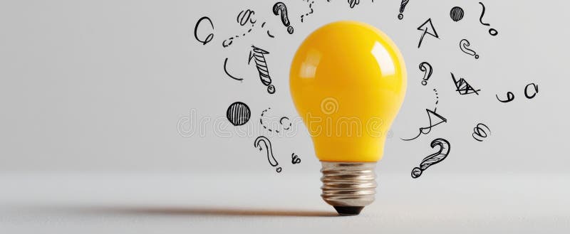 The Yellow Lightbulb Radiating Creative Ideas and Imagination AI ...