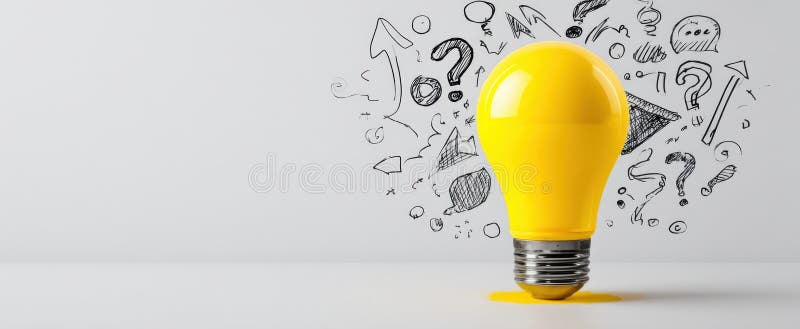 The Yellow Lightbulb Representing Innovation and Creative Thinking ...