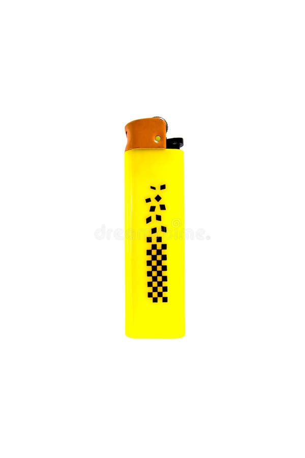 Yellow Lighter Isolated on a White Background Stock Photo - Image of ...