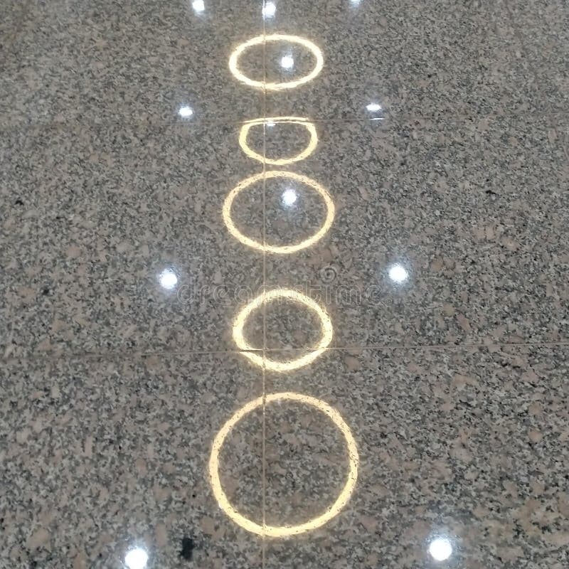 Yellow Lighting Projection on the Granite Floor Stock Image - Image of ...