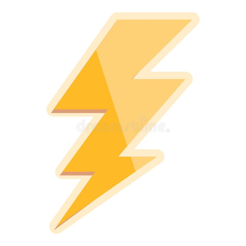 Yellow Lightning Bolt Striking from Top Left Corner Stock Vector ...