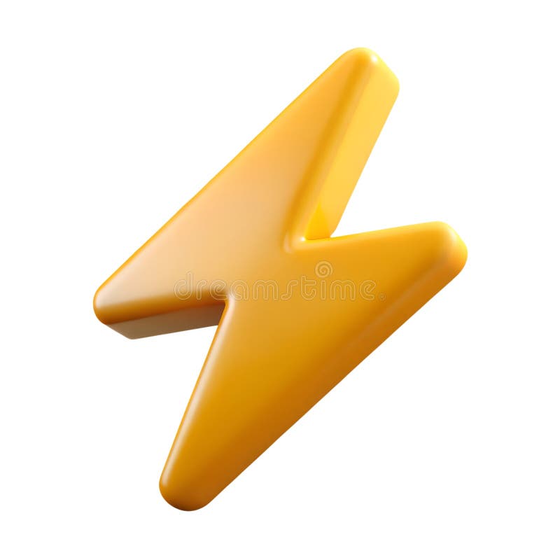 Yellow Lightning Bolt Icon Isolated on White Background. Flash Icon ...