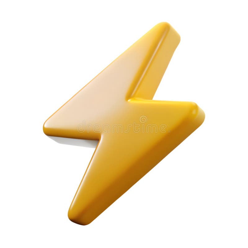 Yellow Lightning Bolt Icon Isolated on White Background. Flash Icon ...