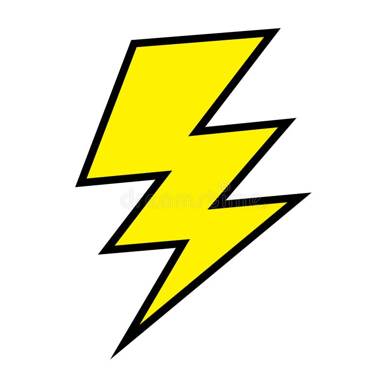 Yellow Lightning Bolt Icon, Vector Illustration. Stock Vector ...