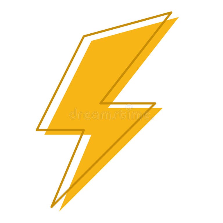 Yellow Lightning Bolt Icon. Vector Stock Vector - Illustration of ...