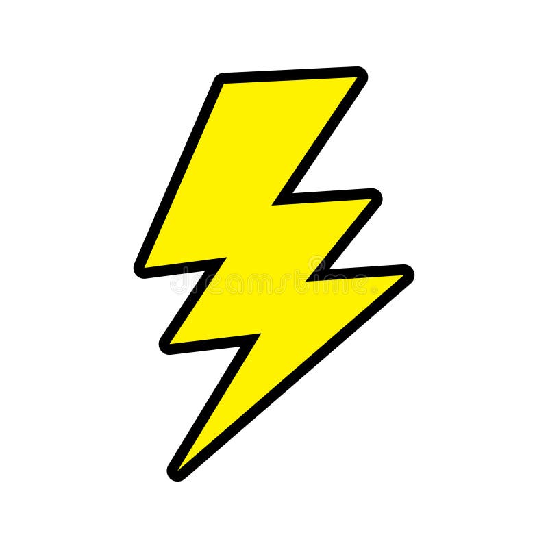 Yellow Lightning Bolt Icon, Vector Illustration. Stock Vector ...