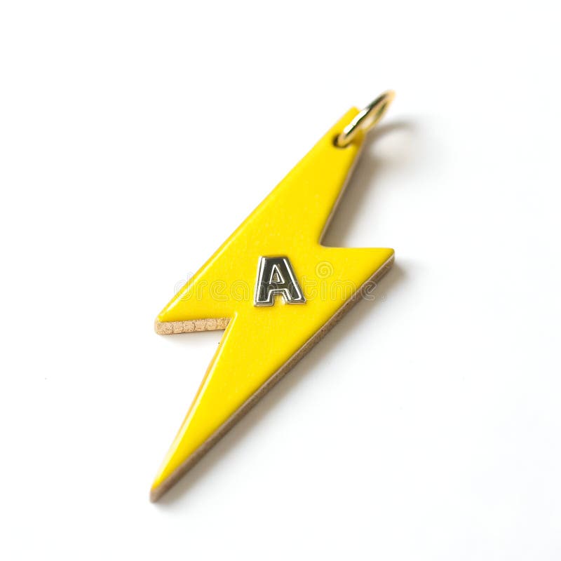 Yellow Lightning Bolt with "a" on it Stock Illustration - Illustration ...