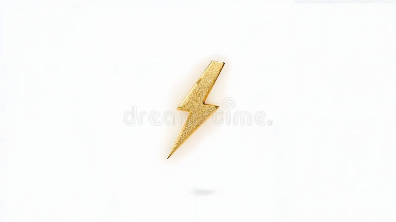 Yellow Lightning Bolt Symbol on White Background Stock Illustration ...