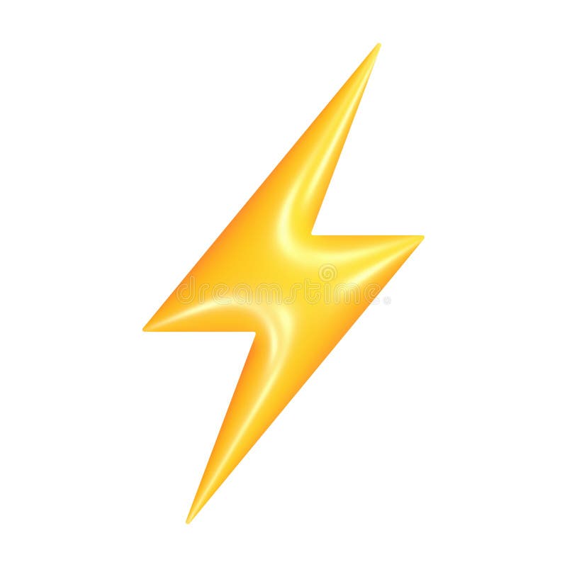 A Yellow Lightning Bolt with a White Background Stock Illustration ...