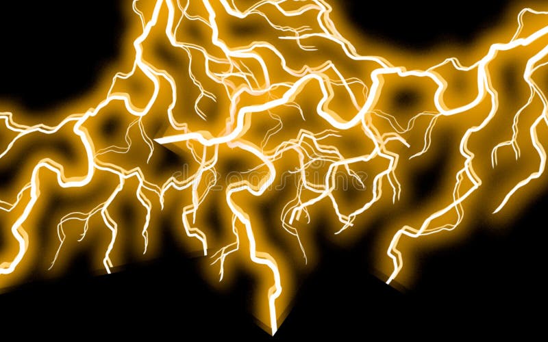 Yellow Lightning Flashes. Electric Lightning, Flashes of Light ...