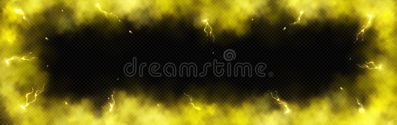 Yellow Lightning Frame with Smoke Glow Effect Stock Vector ...