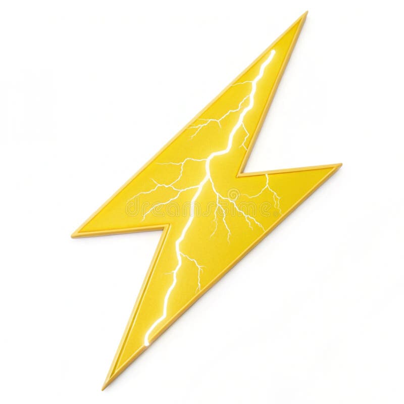 Yellow Lightning Illustration Isolated on White Background Stock ...