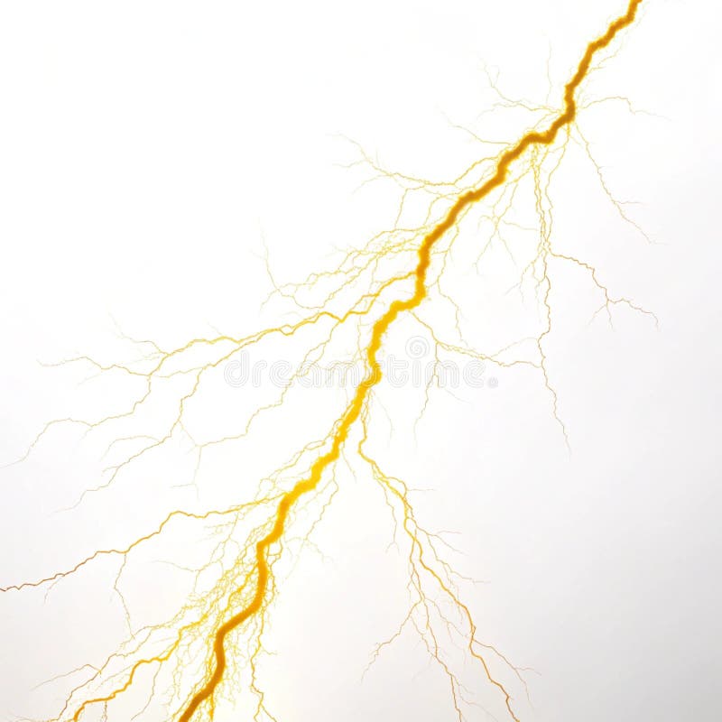 Yellow Lightning Illustration Isolated on White Background Stock ...