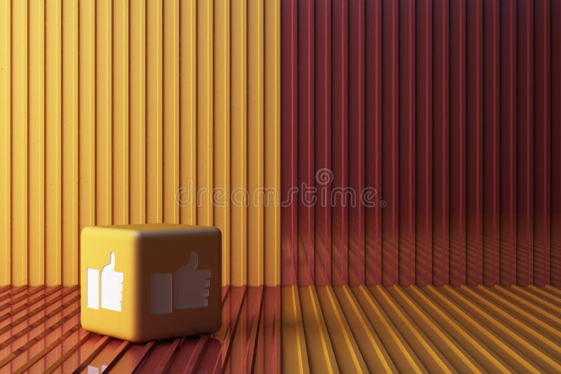 Yellow Like Icon 3d Box with White Background. Stock Illustration ...