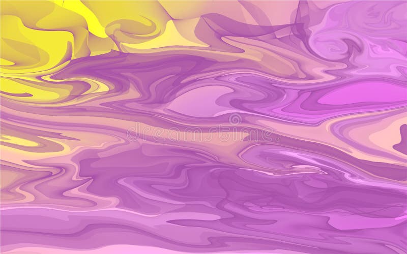 Yellow Lilac Pink Abstract Liquid Marble Pattern Vector Illustration ...
