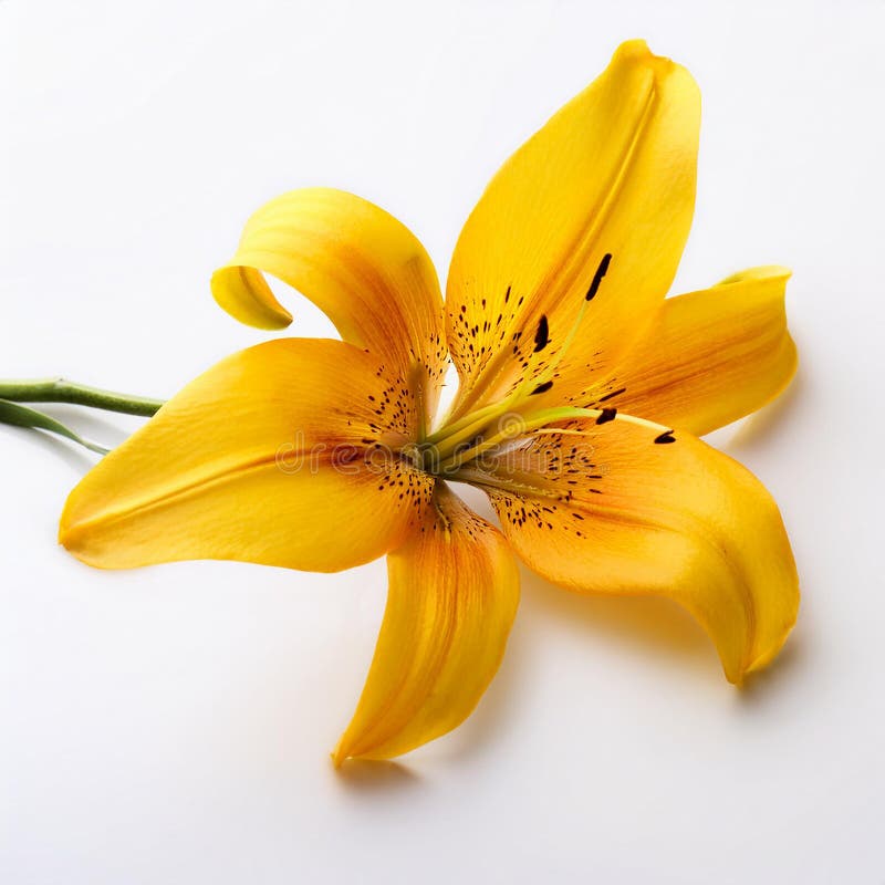 Yellow Lily on White, Space for Messages Stock Illustration ...