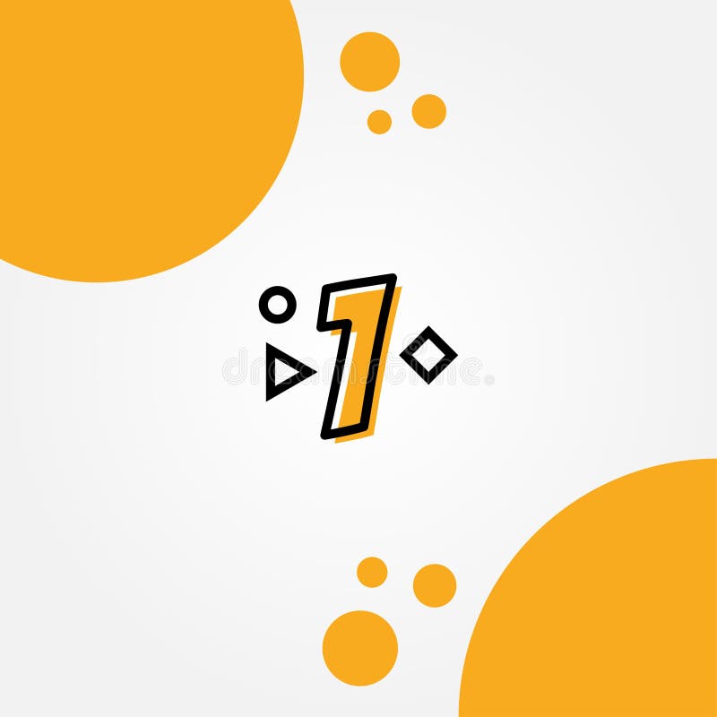 1 Yellow Line Anniversary Numbers Design Stock Vector - Illustration of ...