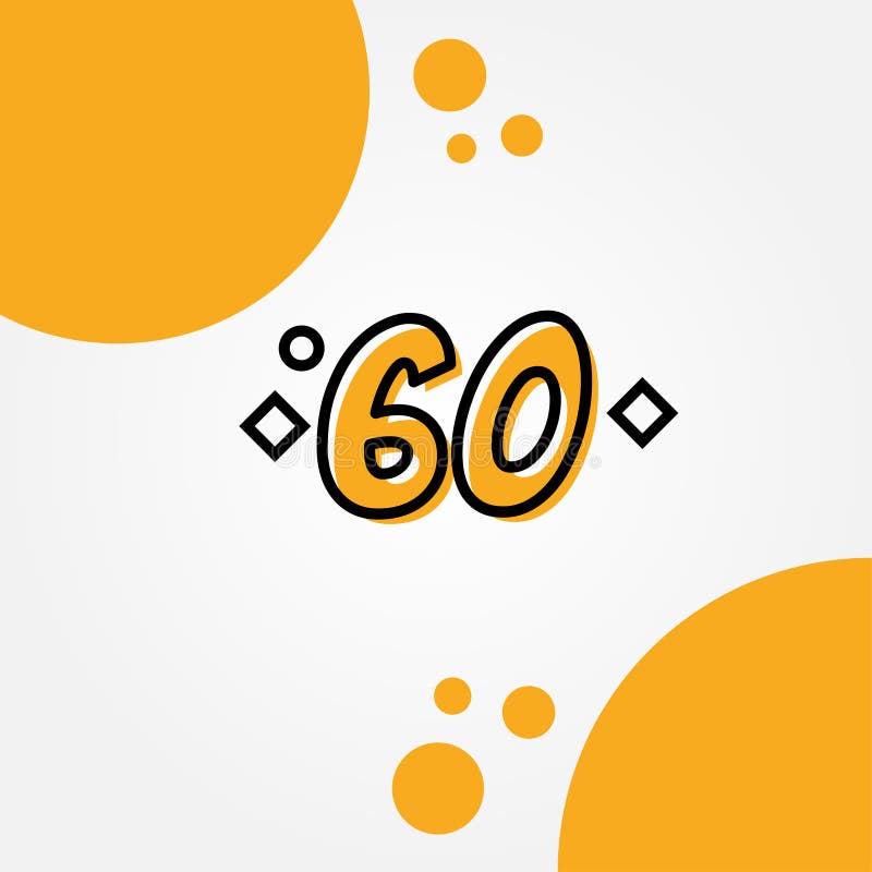 60 Yellow Line Anniversary Numbers Design Stock Vector - Illustration ...