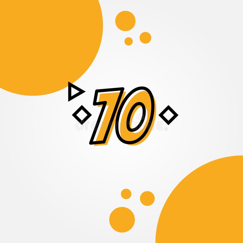 70 Yellow Line Anniversary Numbers Design Stock Vector - Illustration ...