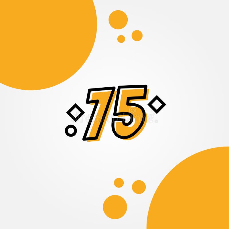 75 Yellow Line Anniversary Numbers Design Stock Vector - Illustration ...
