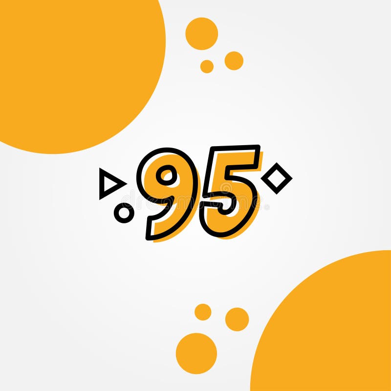 95 Yellow Line Anniversary Numbers Design Stock Illustration ...
