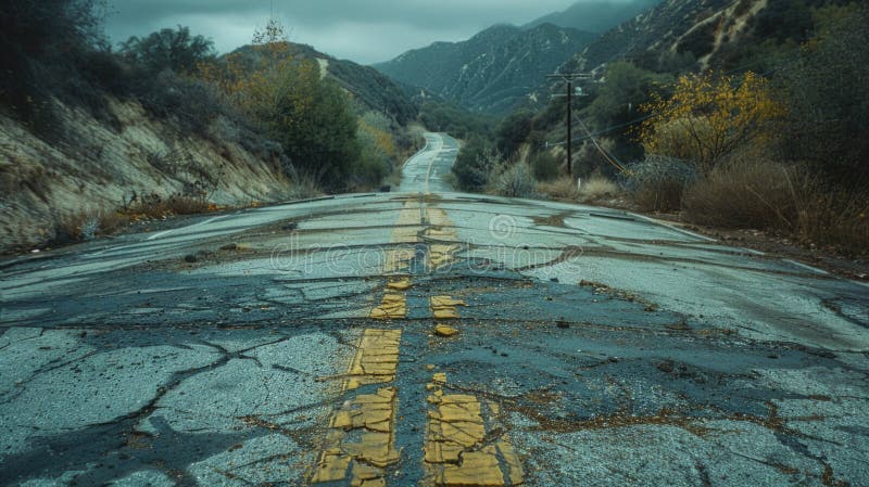 Yellow Line Dividing Road, Suitable for Transportation Concepts Stock ...